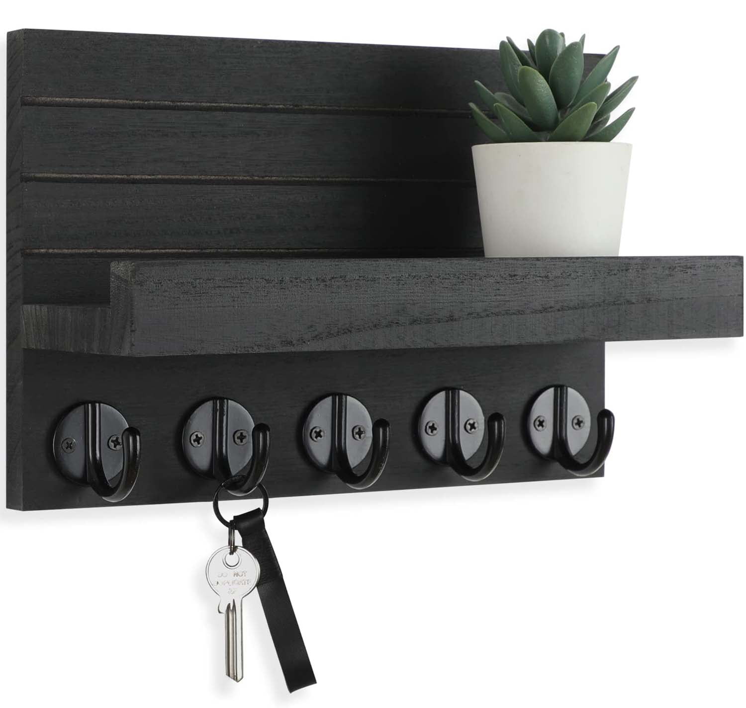 Decorative Wall Key Holder with Shelf, Entryway Storage Solution for ...