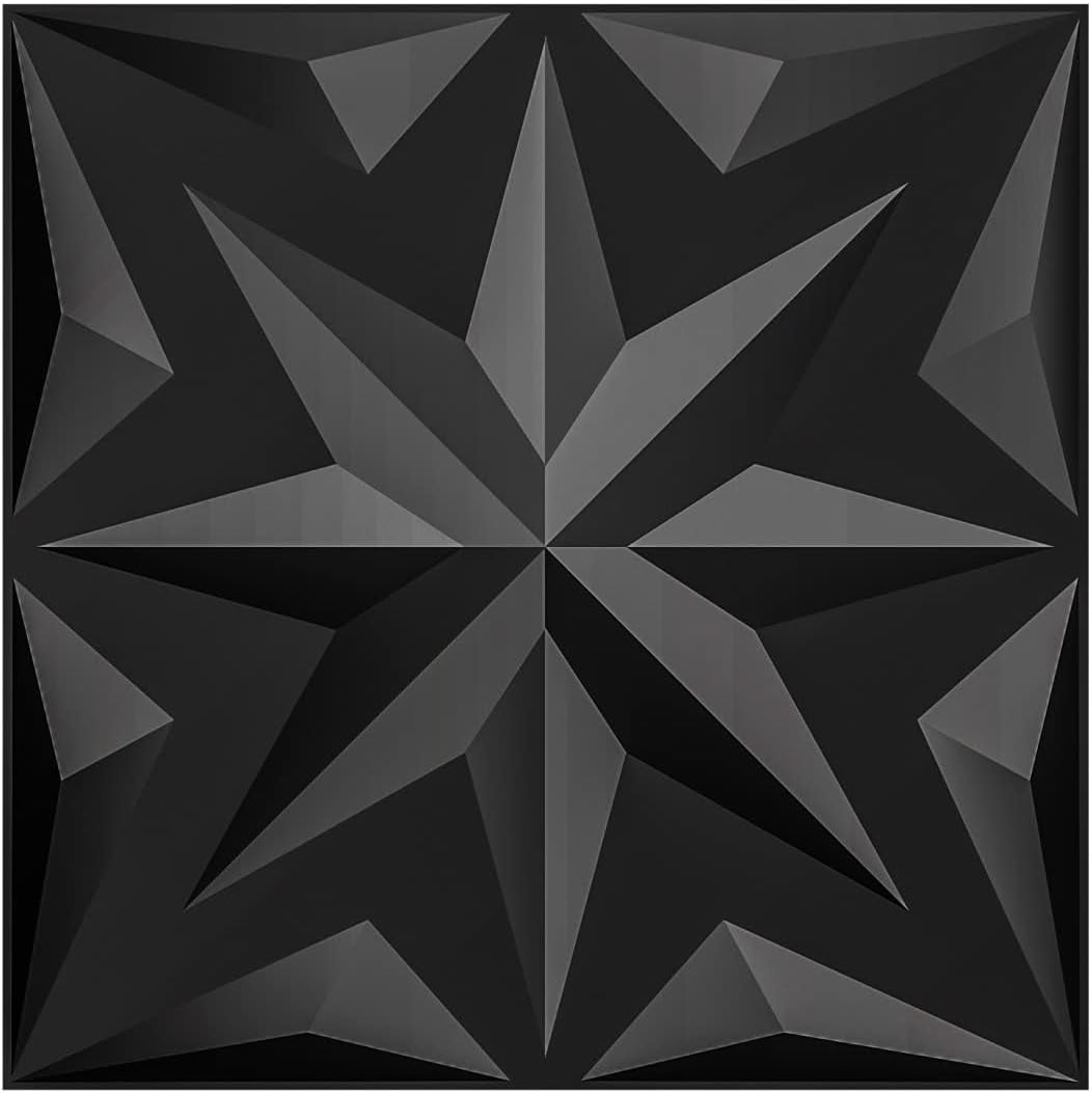 Decorative Wall Panels Art Petal of 12 Tiles 32 Sq Ft, Black - Walmart.com