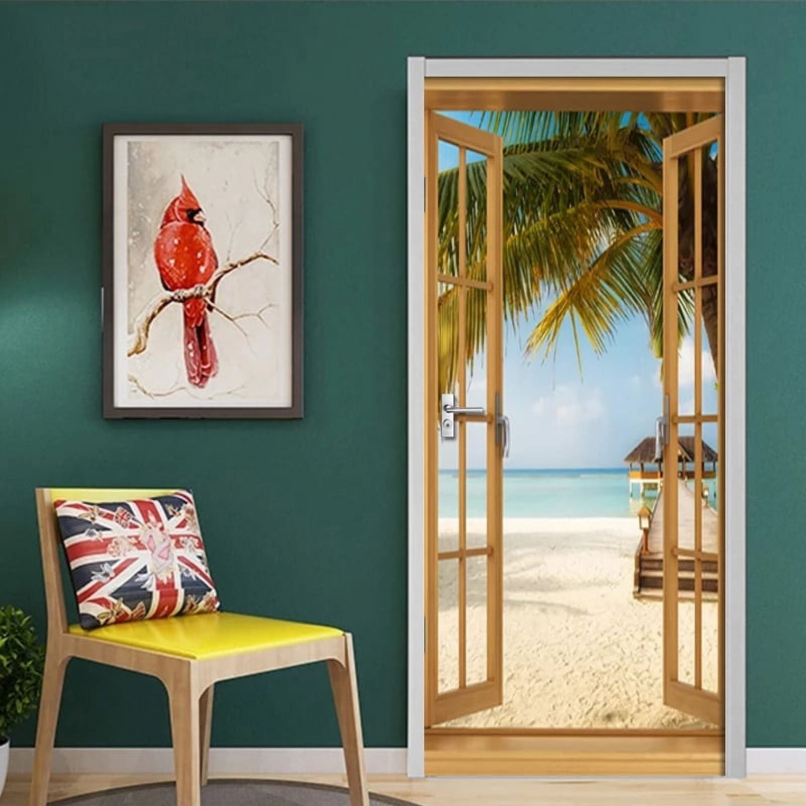 Decorative Wall Papers For The Door Stickers Nature Design Waterproof ...