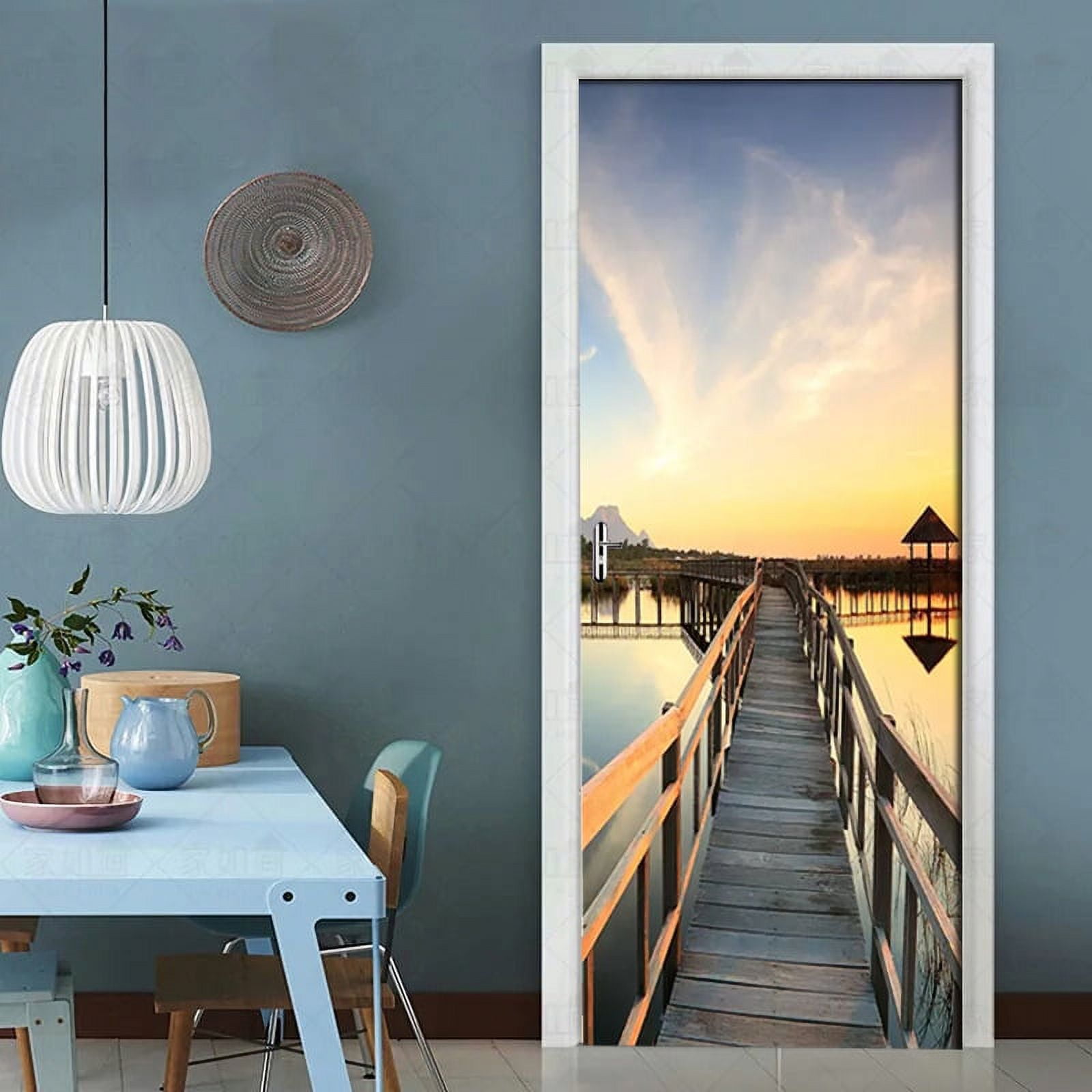 Decorative Wall Papers For The Door Stickers Nature Design Waterproof ...