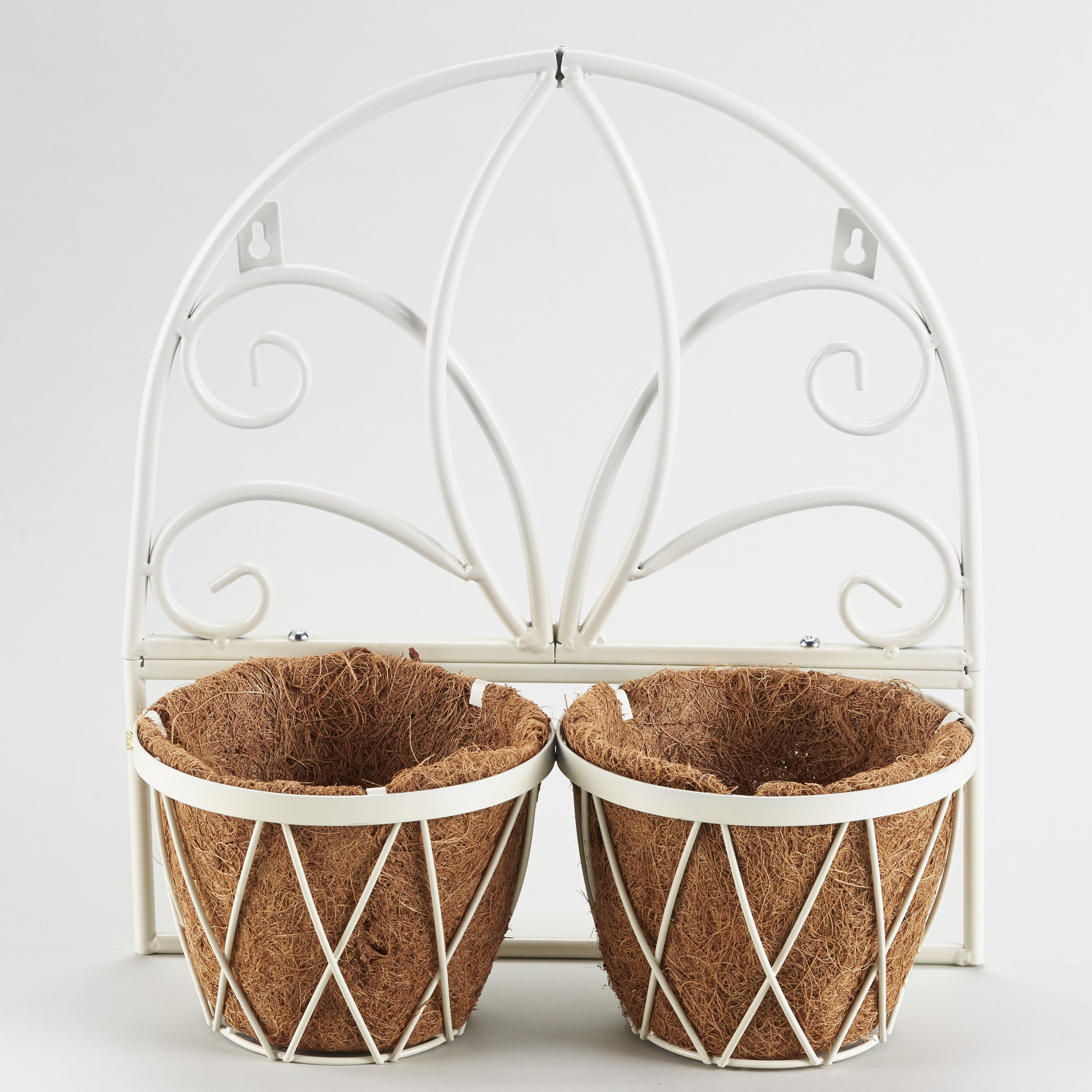 Decorative Wall Planters with Coir Liners - White - Walmart.com
