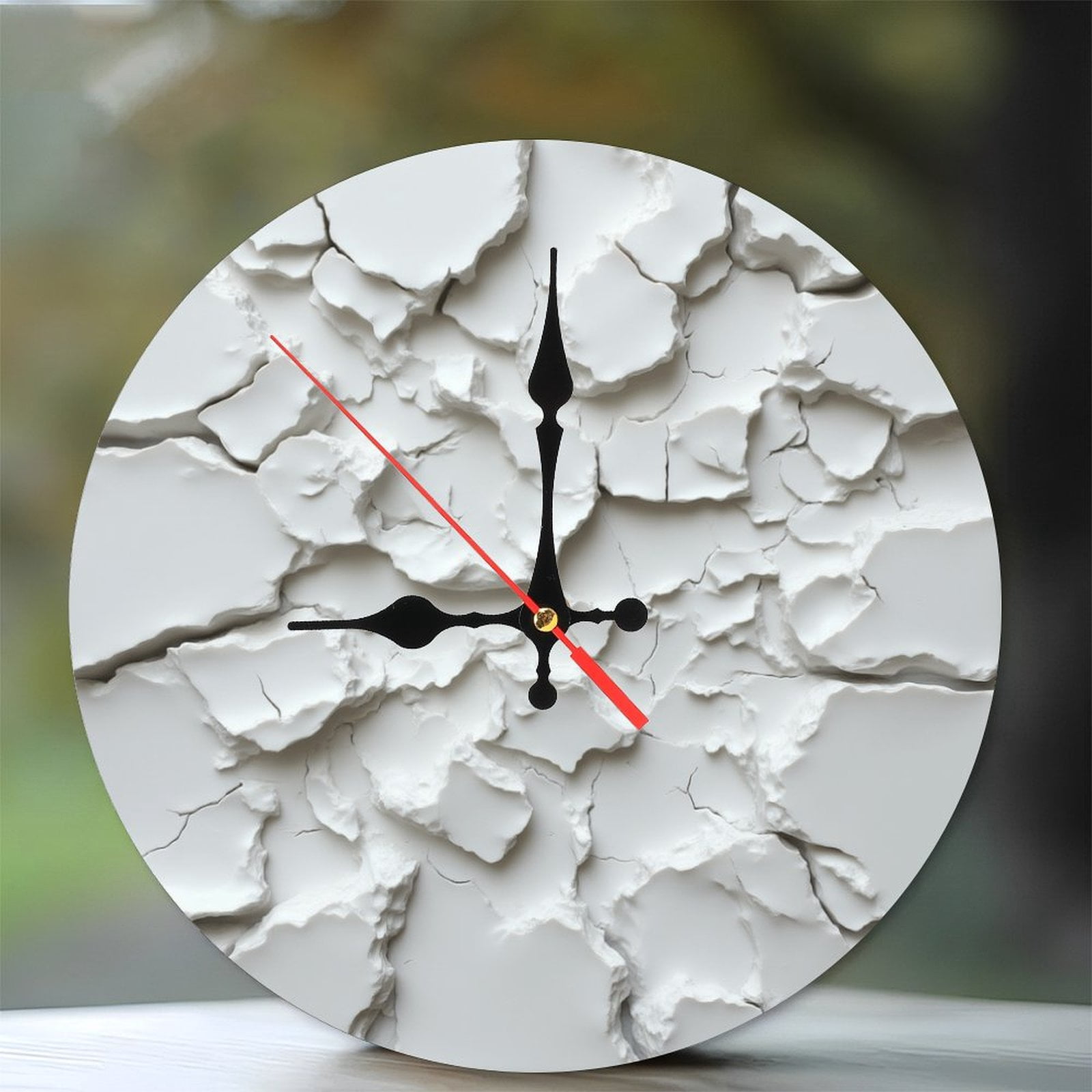 Decorative Wall Texture 10-Inch Silent Wooden Wall Clock, Battery ...
