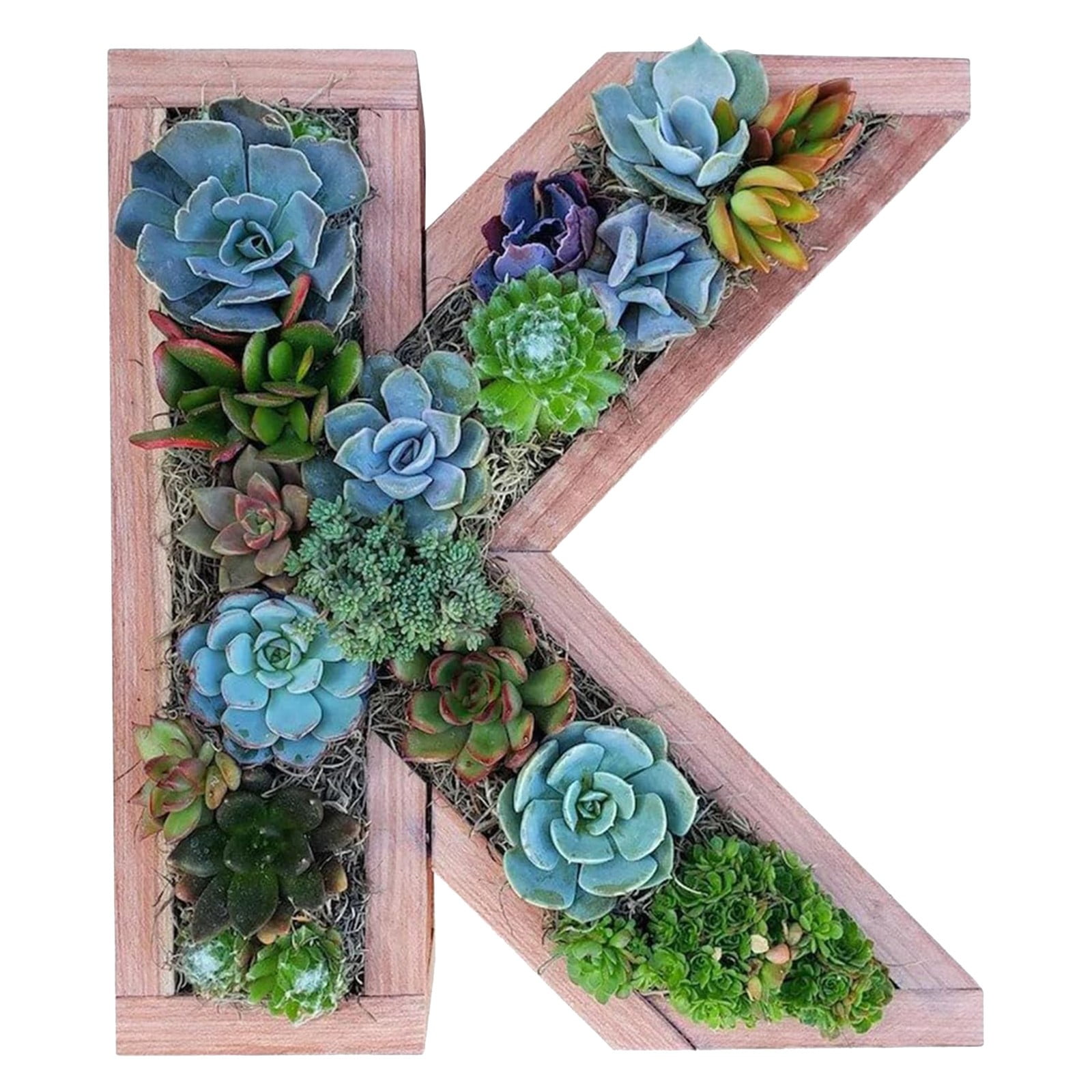 Decorative Wall Wooden Monogram Letters With Artificial Succulents ...