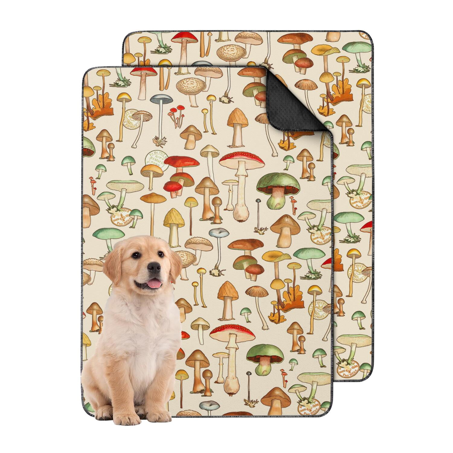 Decorative Washable Dog Pee Pads with Foliage Motifs, Large Reusable ...