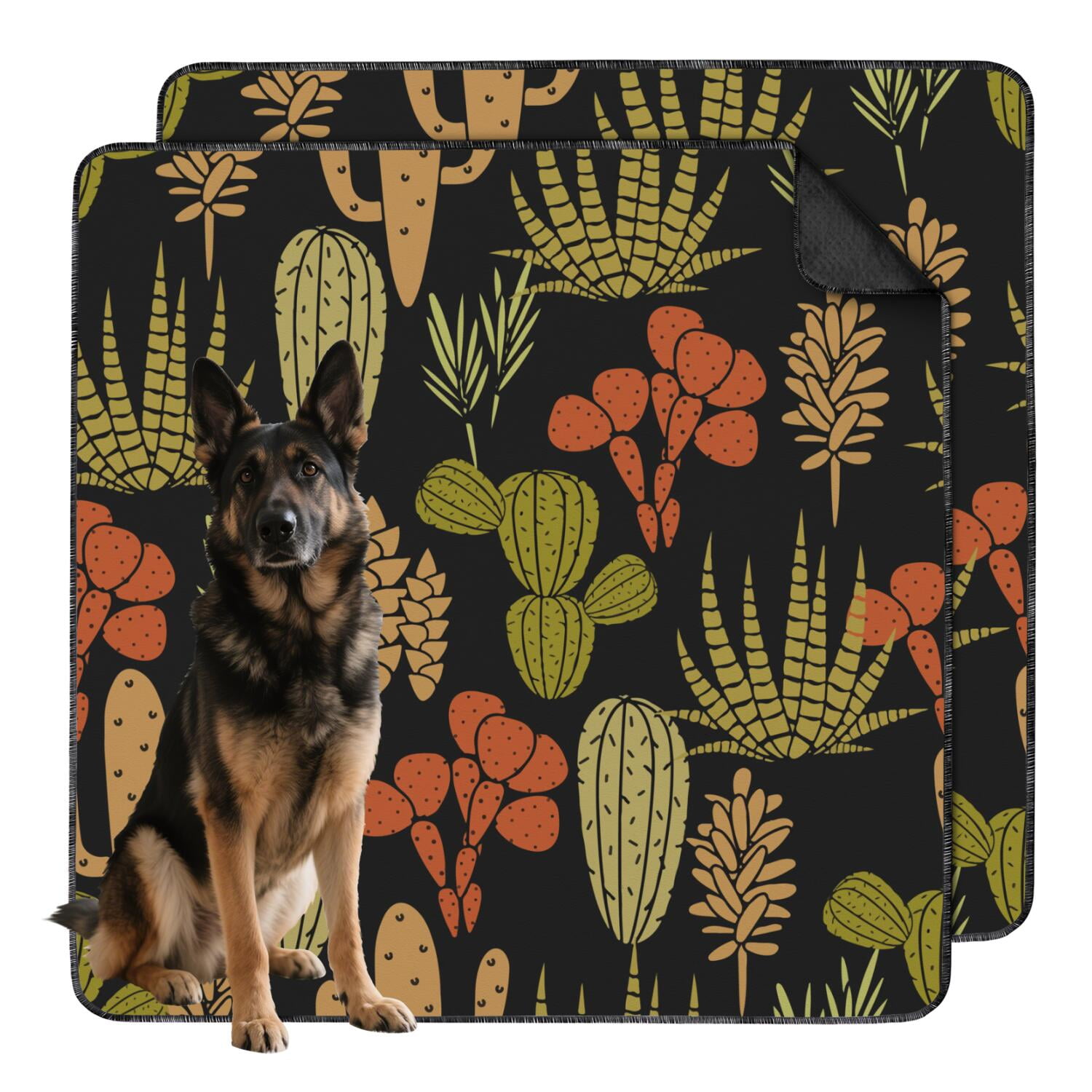 Decorative Washable Dog Pee Pads with Leaf and Vine Graphics, Reusable ...
