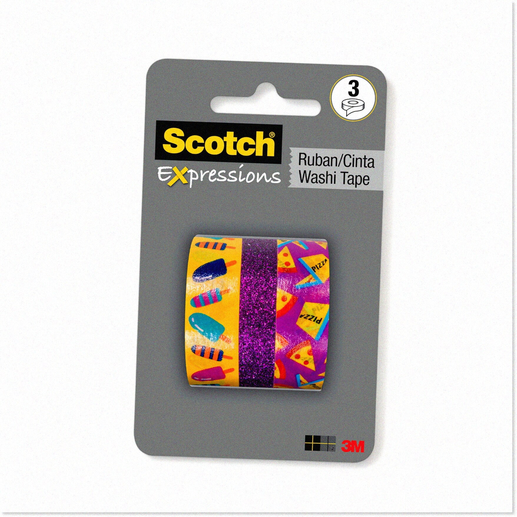 Decorative Washi Tape Set - 3 Rolls of Assorted Sizes for Creative ...