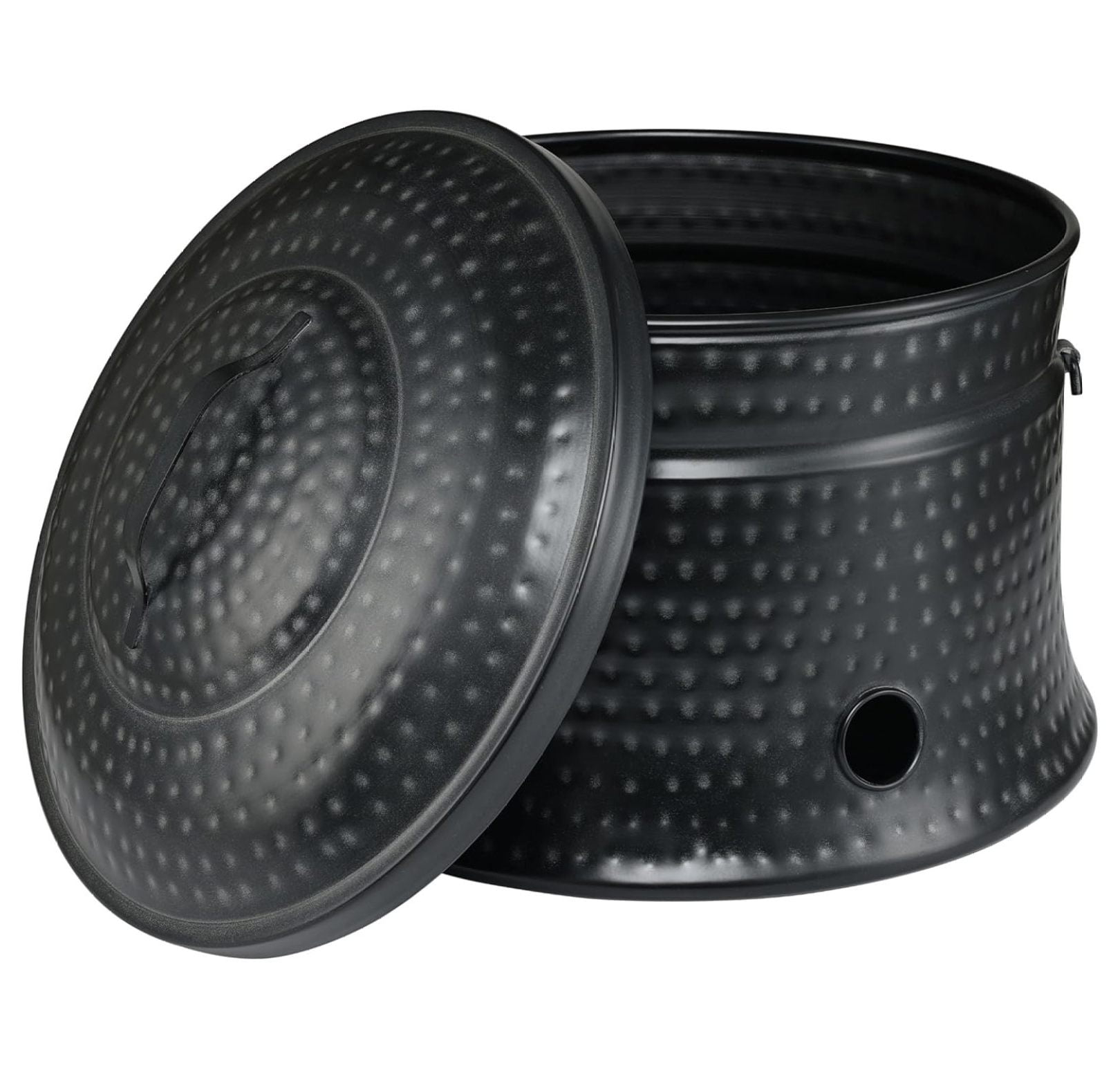 Decorative Water Hose Holder Pot with Lid | Holds 200ft Hose | Hammered ...