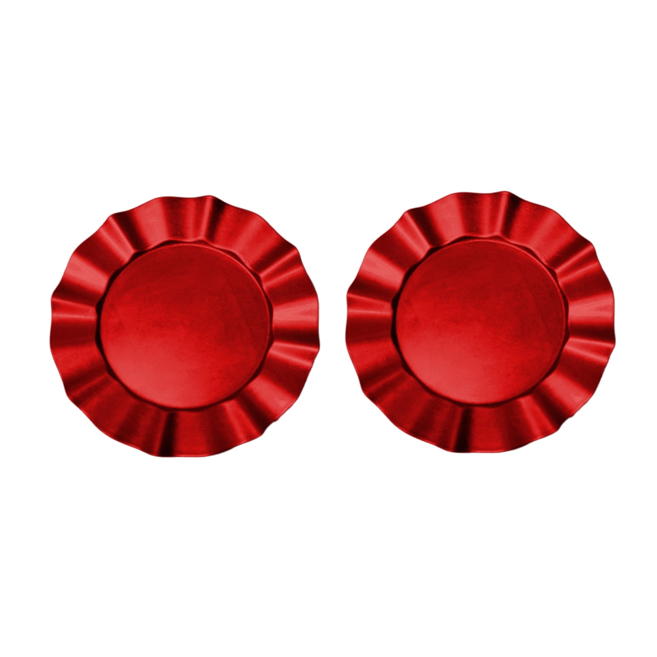 Decorative Wave Brim Border Charger Plate, 13" Round Holiday Tabletop ...