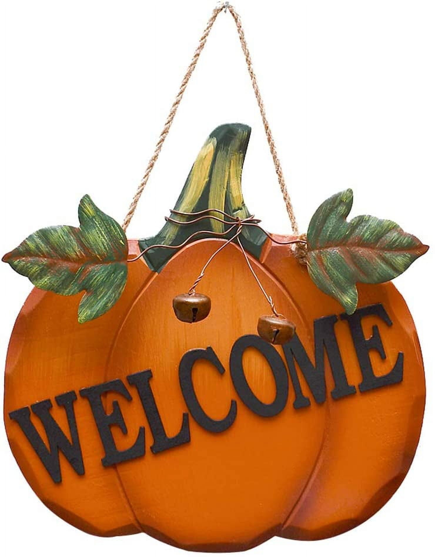 Decorative Welcome Pumpkin Sign Wood Wall Décor Autumn Fall Harvest ...