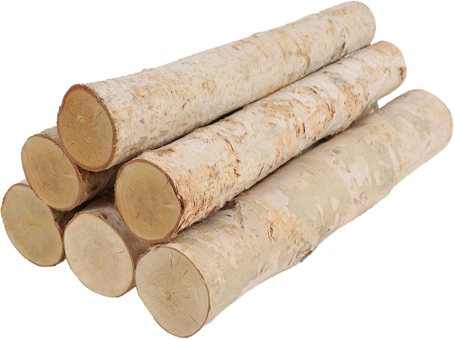 Decorative White Birch Logs 6 Pack for Fake Fireplace Natural Birch ...