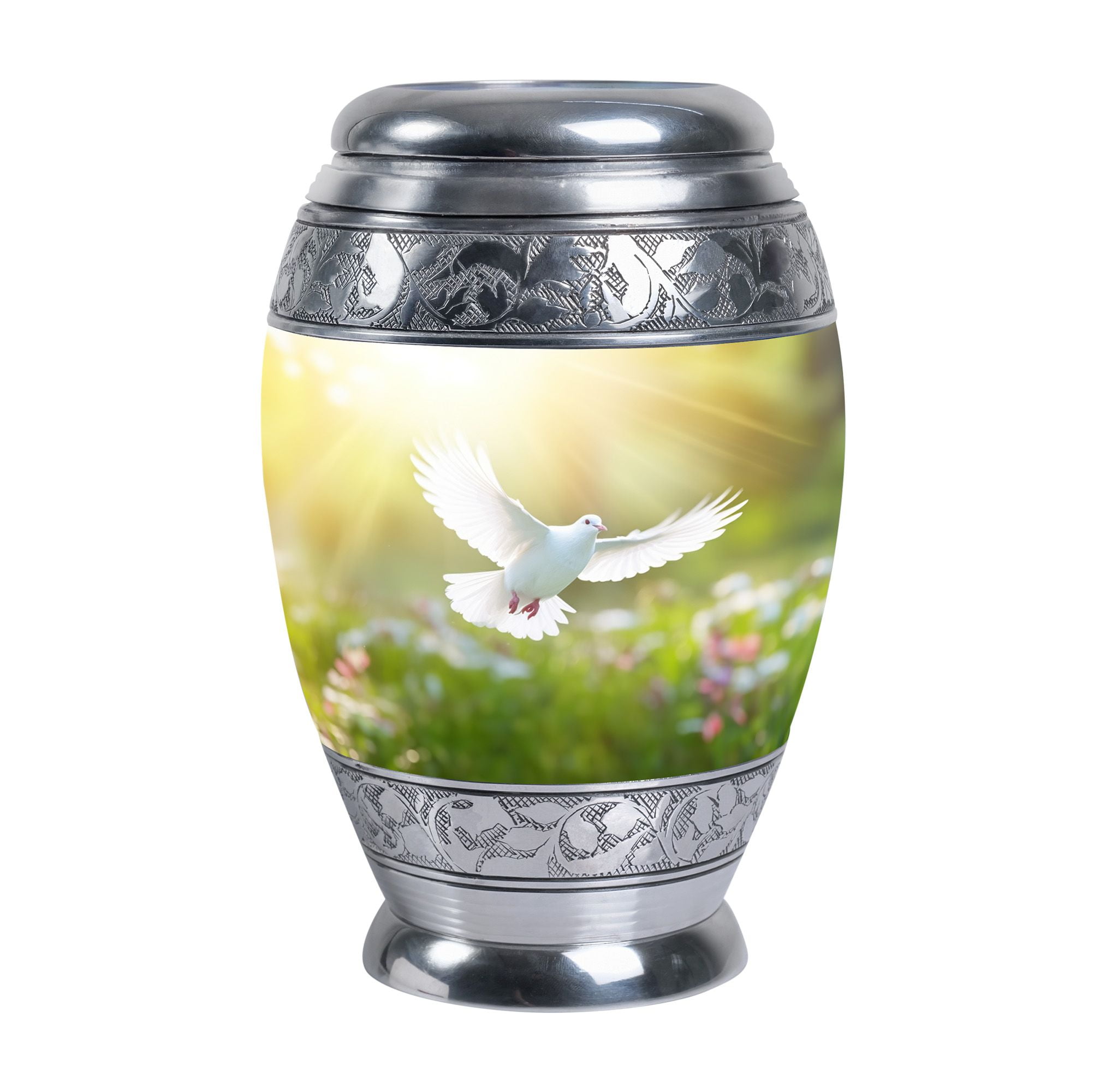 Decorative White Dove And Colorfull Flowers Urns For Human Ashes - Urns ...