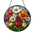 Decorative Wildflower Window Hanging, Stained Glass Style Floral Art ...
