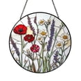 Decorative Wildflower Window Hanging, Stained Glass Style Floral Art ...