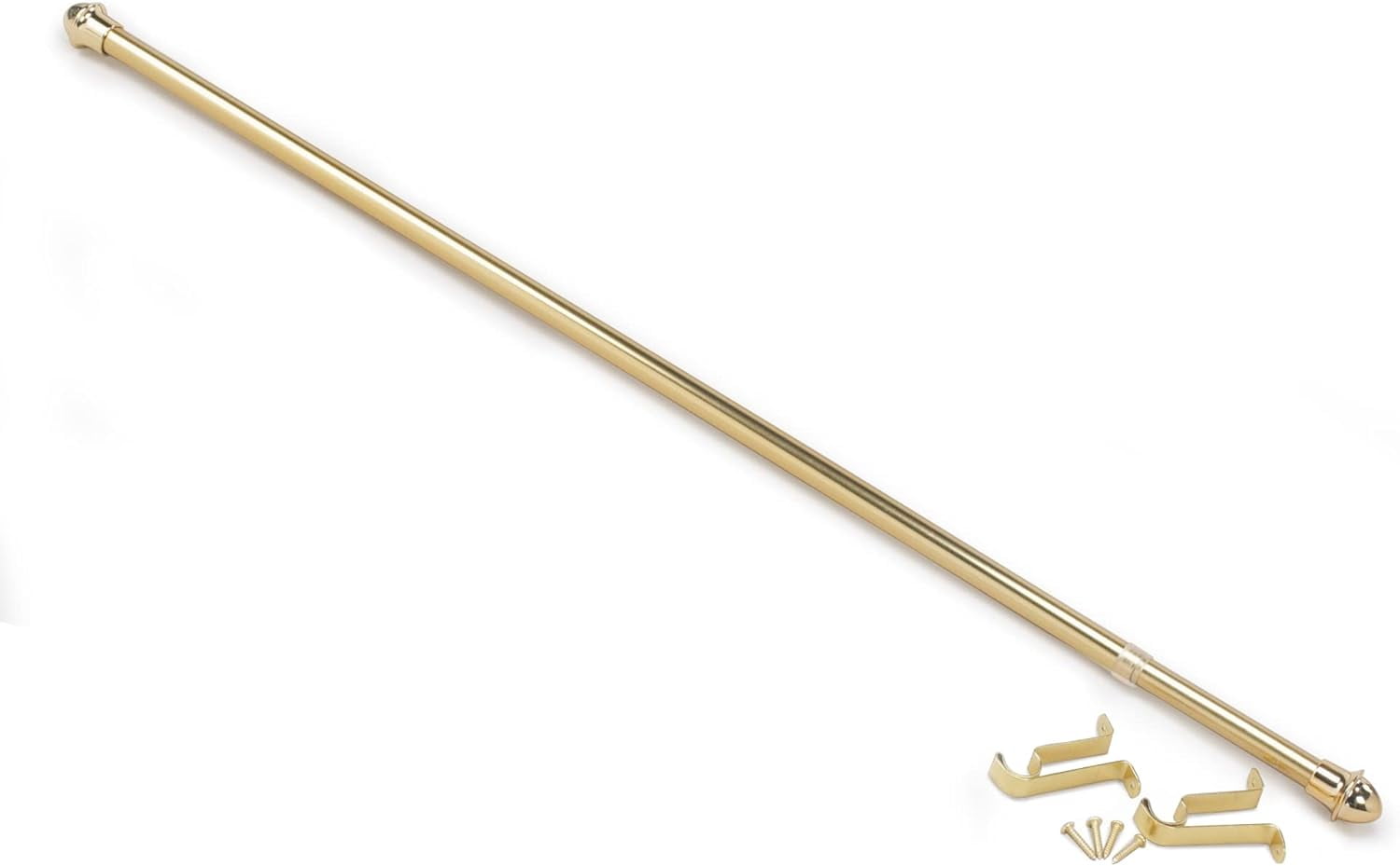 Decorative Window Curtain Rod, 48"- 86" Adjustable Width, 5/8" Diameter ...