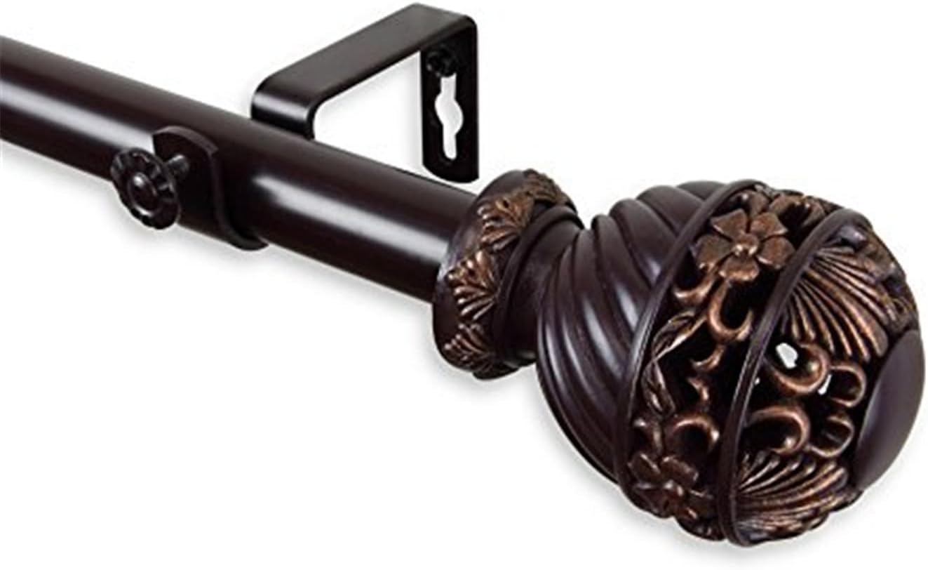 Decorative Window Curtain Rod, Tension Mounted, Includes - Adjustable ...