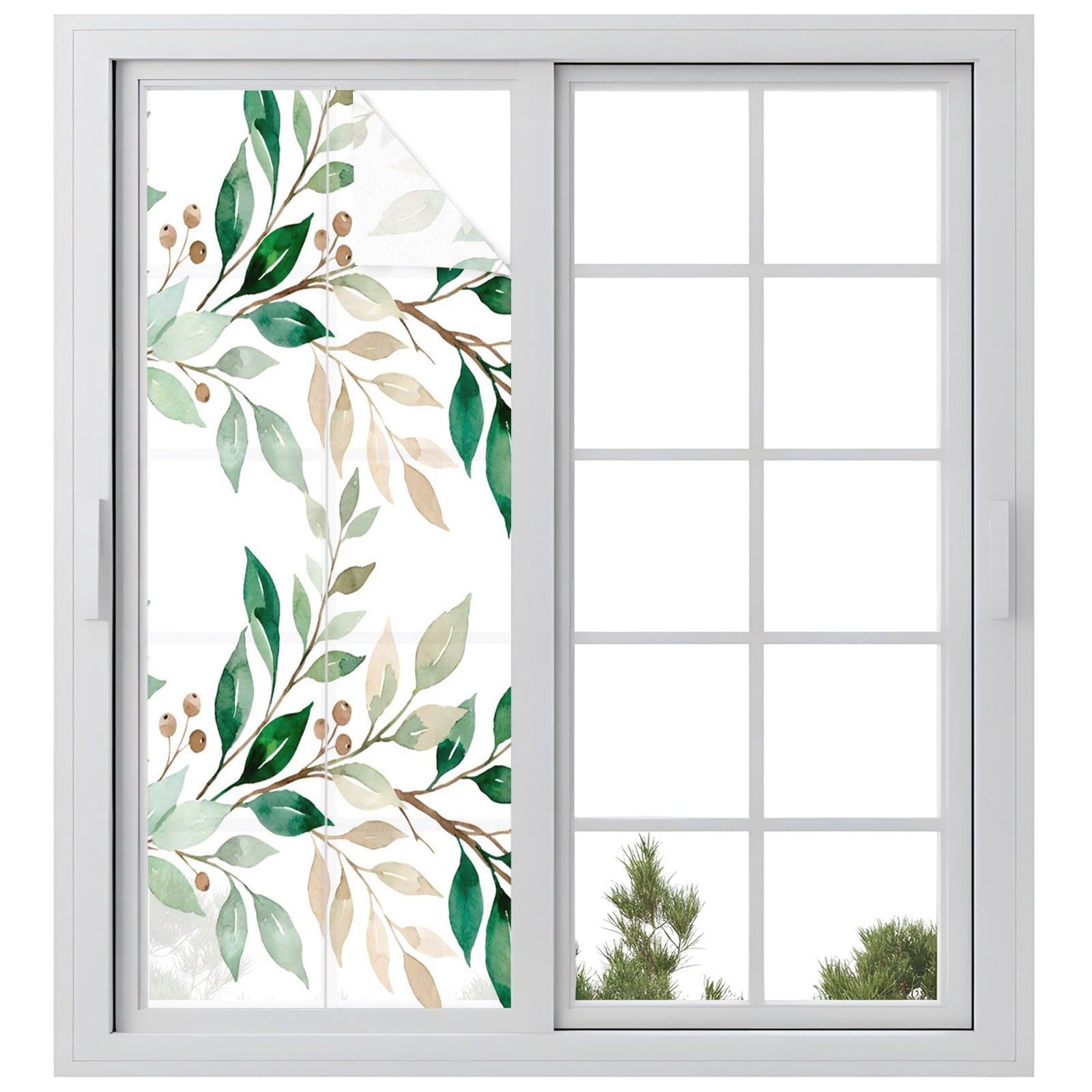 Decorative Window Privacy Film Spring Botanical Static Cling Window ...