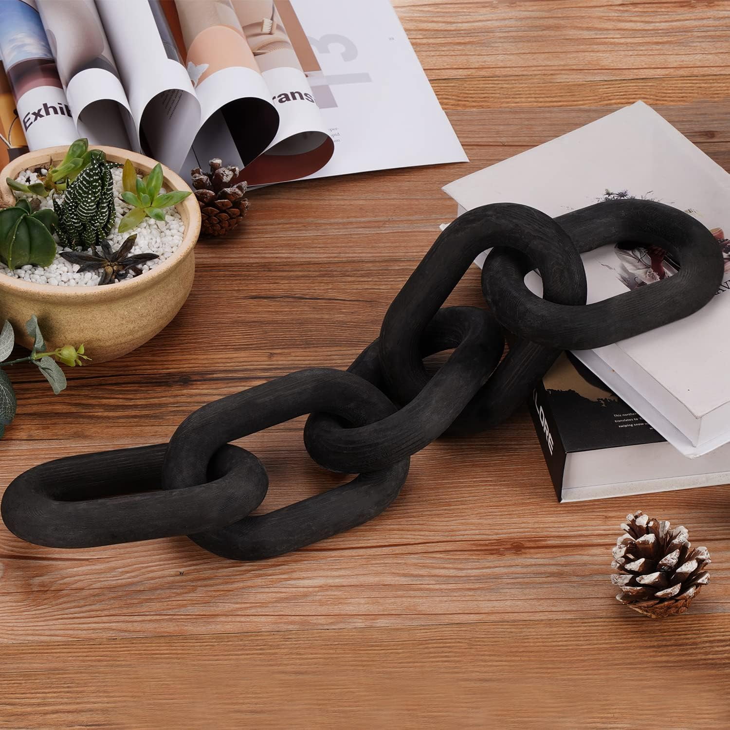 Decorative Wood Chain Link Modern Boho Home Farmhouse Decor, 5 Link ...
