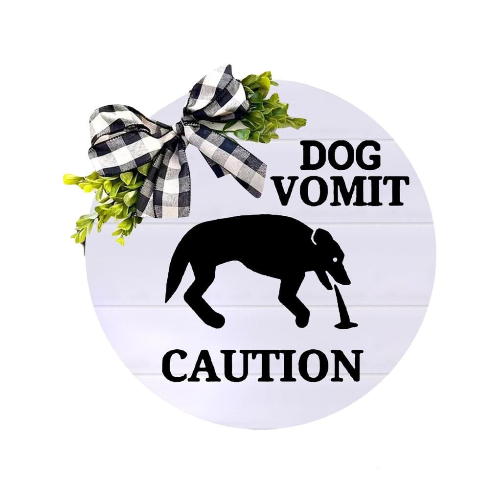 Decorative Wood Dog Vomit Sign Sign for Home Or Clinic Dog Vomit Alerts ...