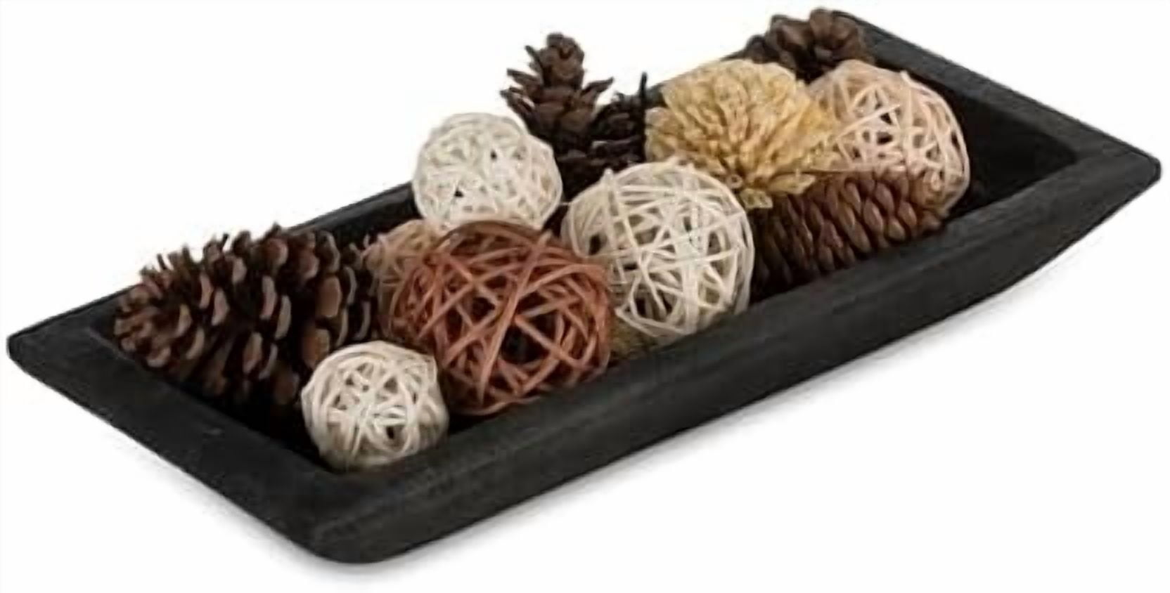 Decorative Wood Dough Bowl: Long Wooden Bowl for Entry Way Table Home ...