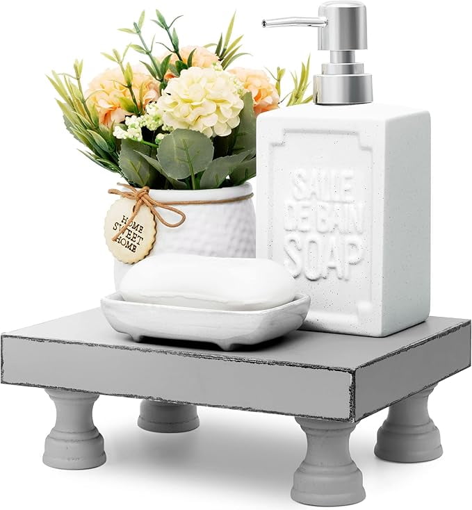 Decorative Wood Riser for Display : Modern Farmhouse Pedestal Stand for ...