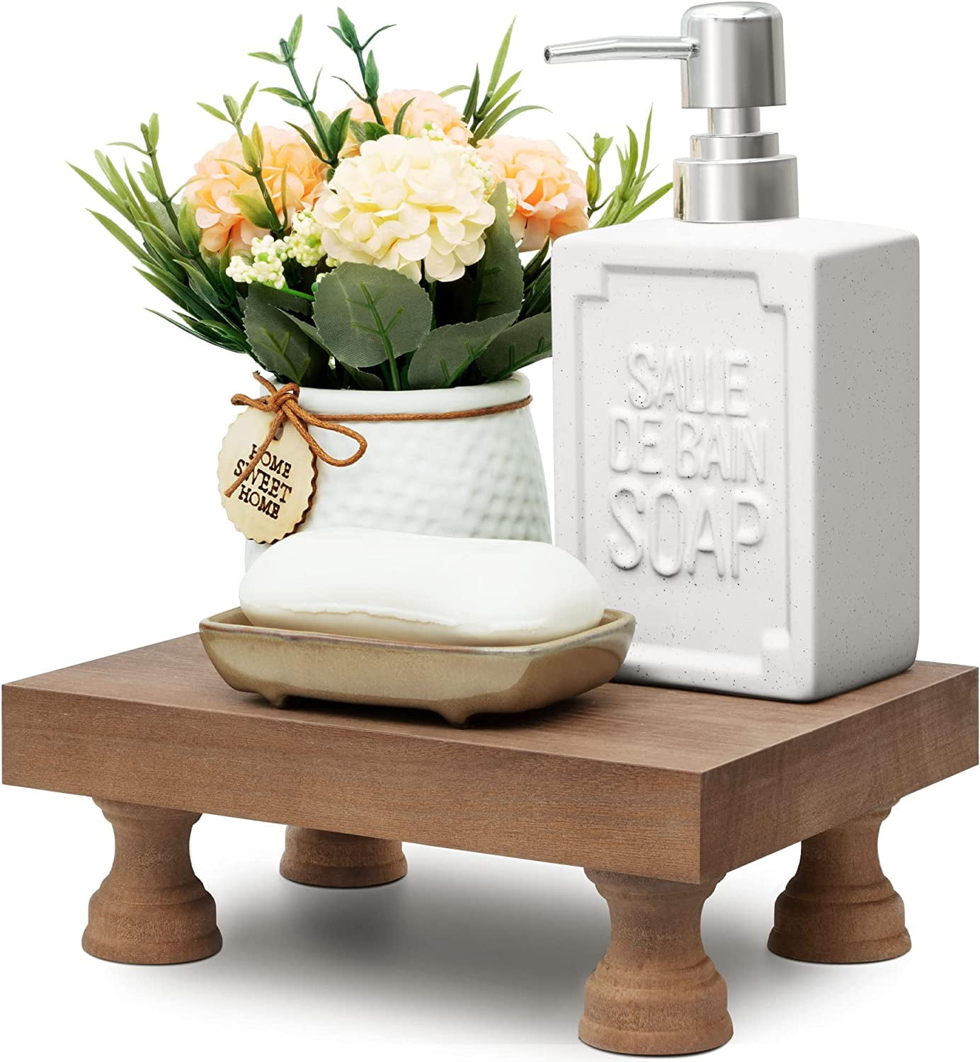 Decorative Wood Riser for Room Decor : Modern Farmhouse Pedestal Stand ...