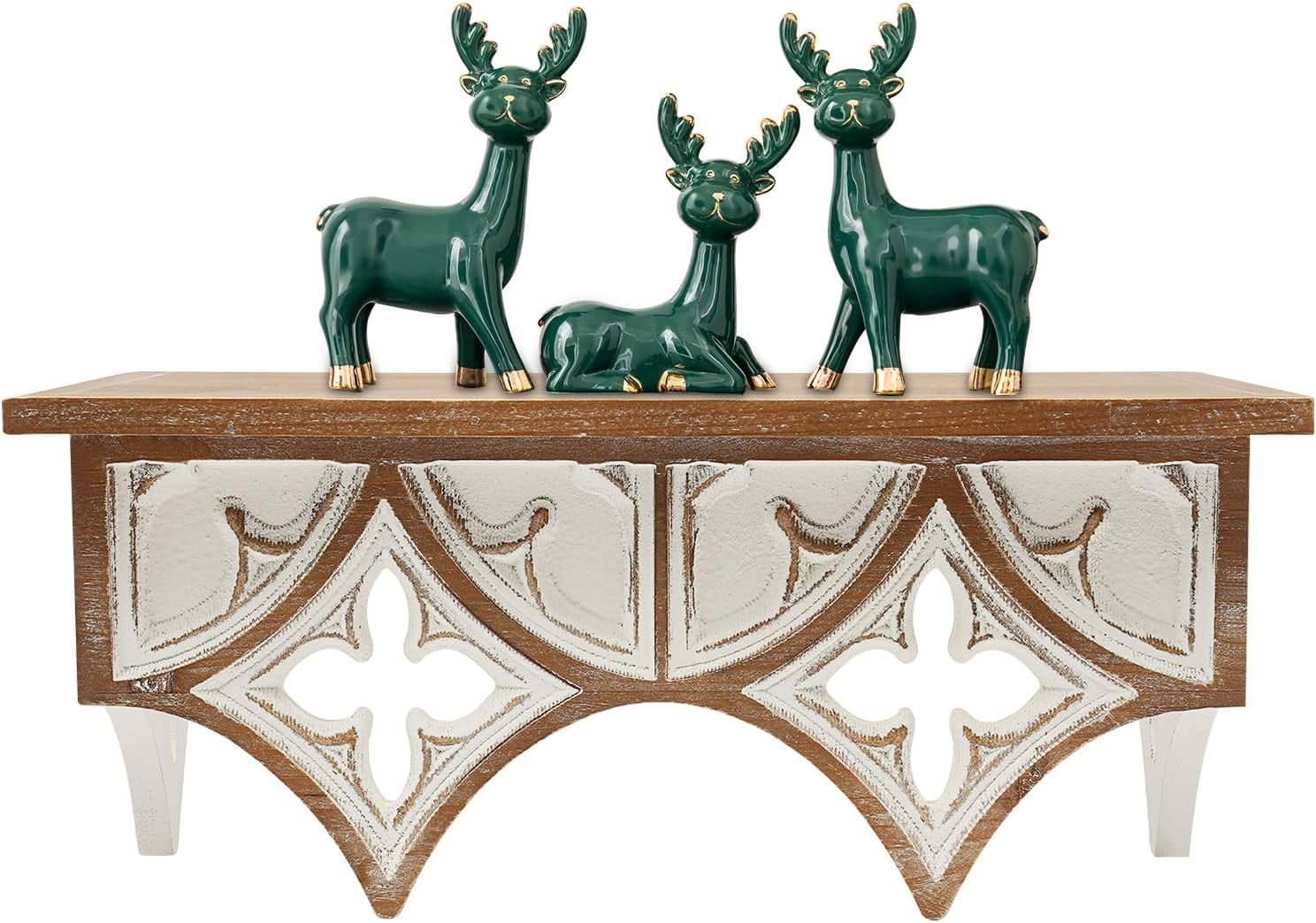 Decorative Wood Scroll Shelf with Intricate Carvings, Perfect for Wall ...