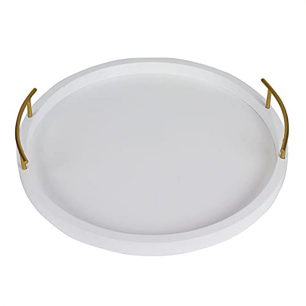 Decorative Wood Tray with Gold Metal Handles for Parties, Guests ...