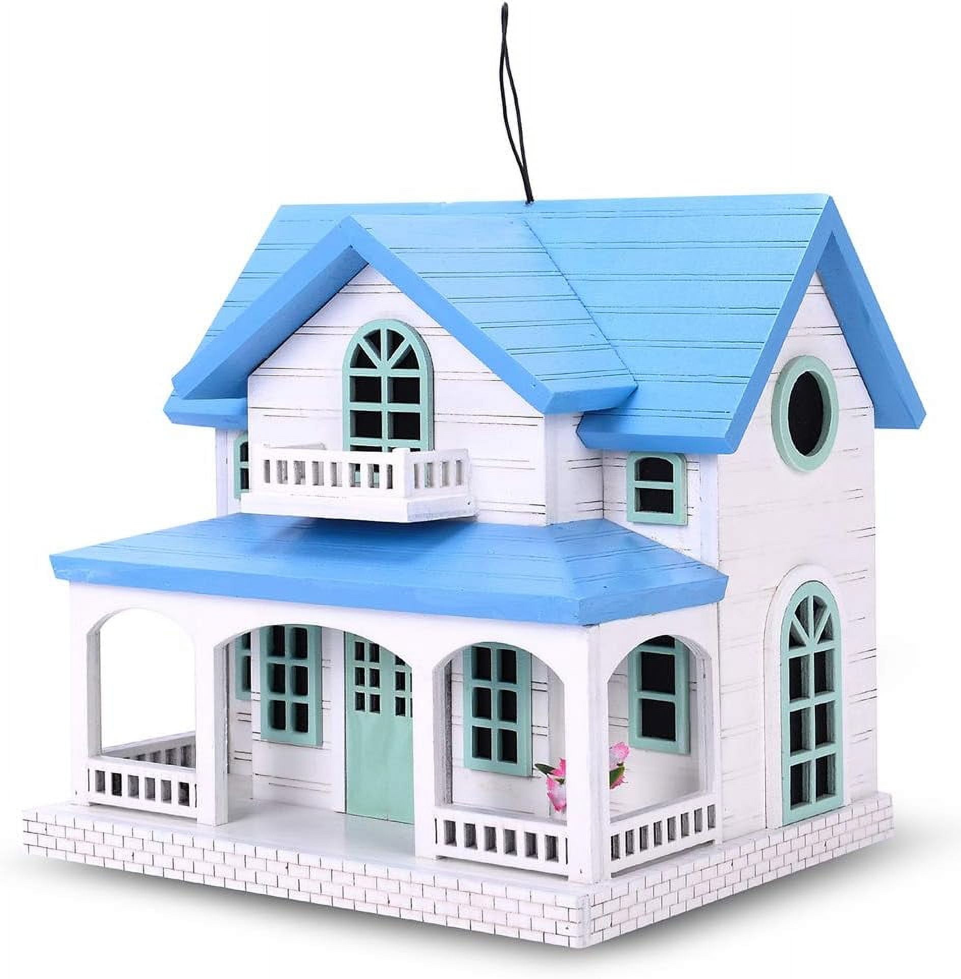 Decorative Wooden Birdhouse for Outdoor Hanging – Handcrafted Miniature ...