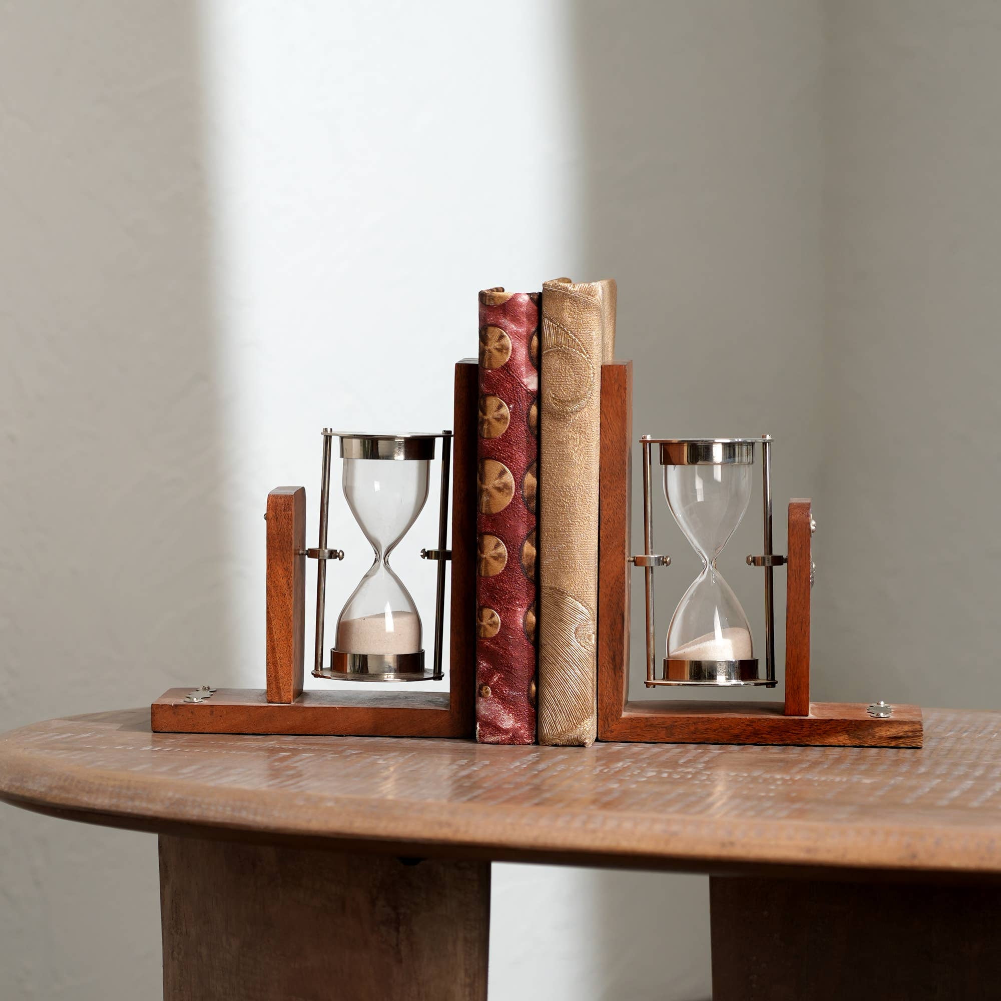 Decorative Wooden Bookend With Hourglass-Tabletop Object - Walmart.com