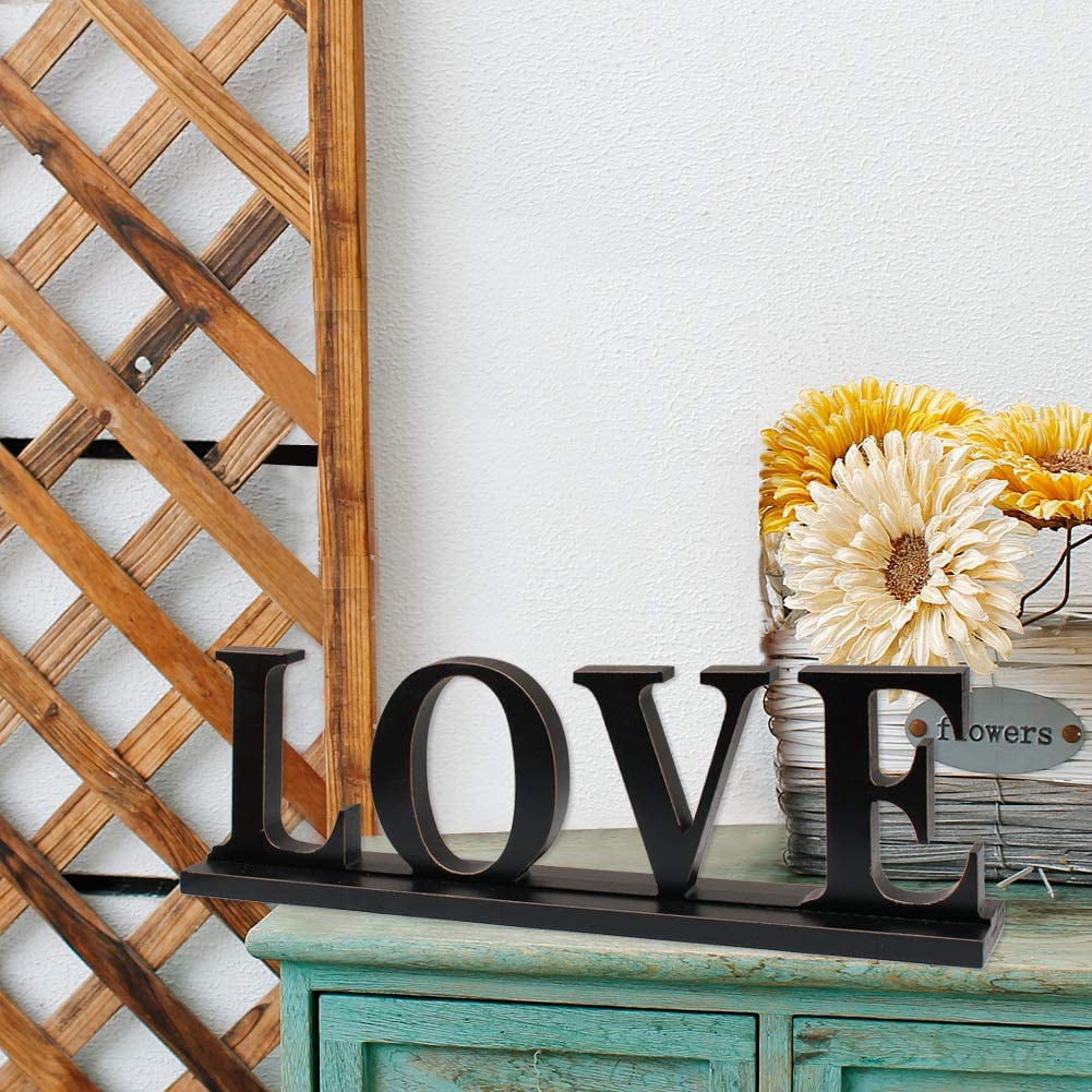 Decorative Wooden Cutout Word Decor Freestanding Tabletop Sign ...