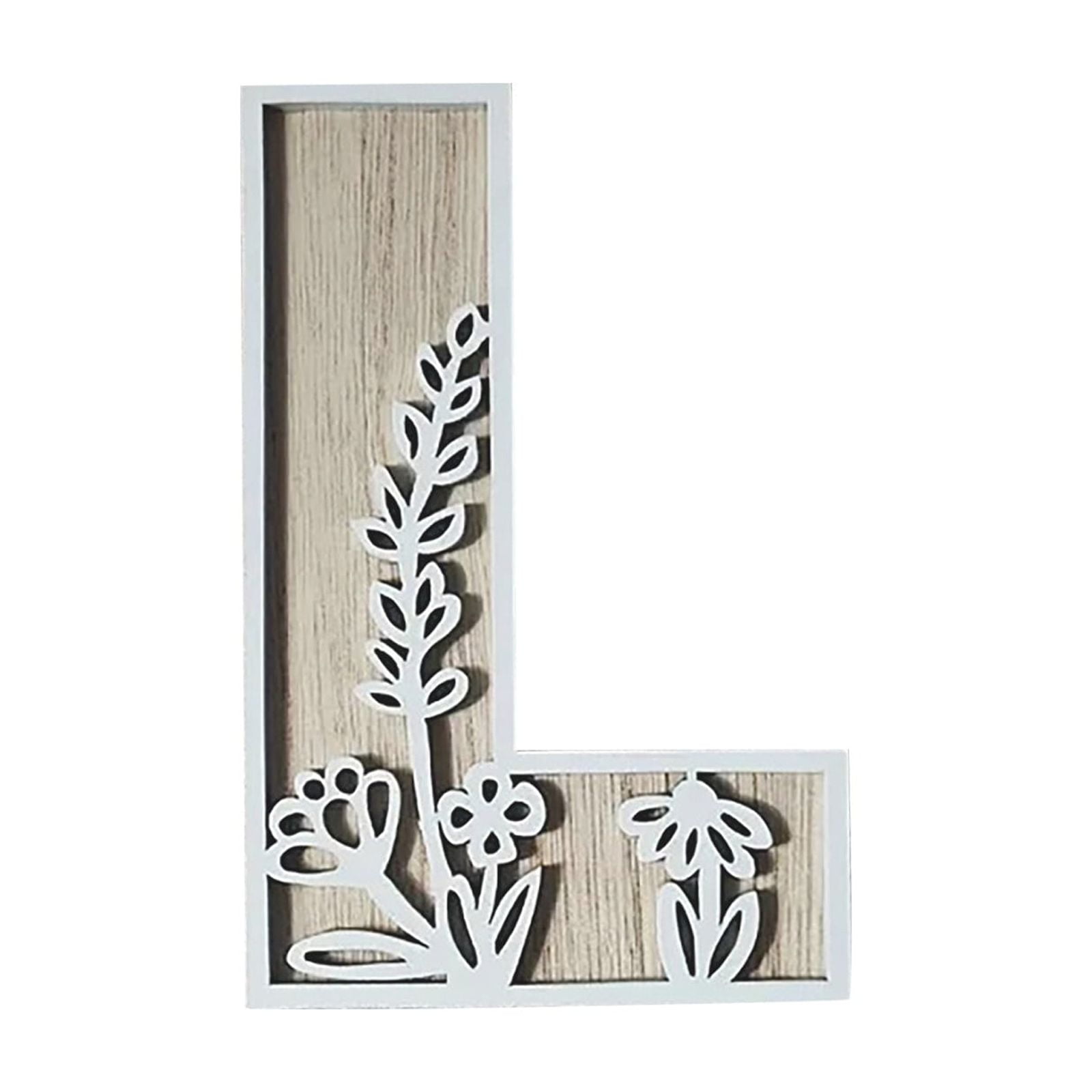 Decorative Wooden Letter A with Floral Design, Rustic Wall Art for Home ...