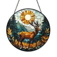 Decorative Woodland Deer Stained Glass Suncatcher, Rustic Nature Window ...