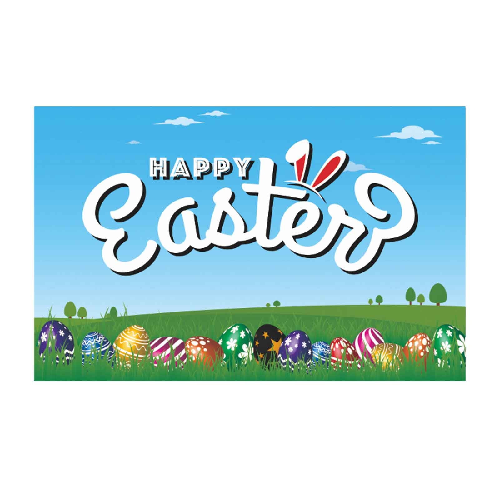Decorative waves Poster banner Summer theme Flag Easter Background Cloth Cartoon Rabbit Egg ...
