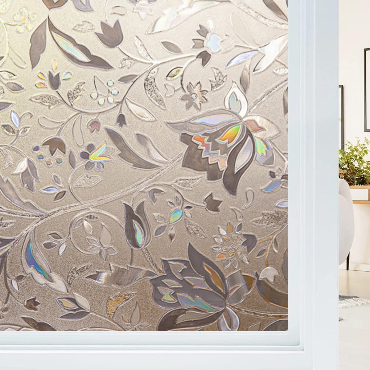 Decorative window privacy film, 3D stained glass window stickers, UV ...