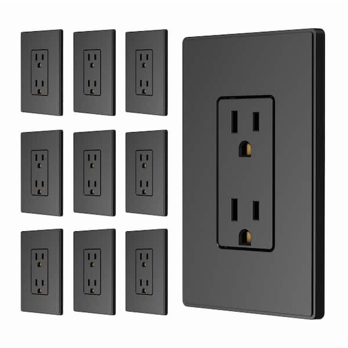 ELEGRP Decorator 15 Amp 125V Residential Grade Self Grounding Duplex ...