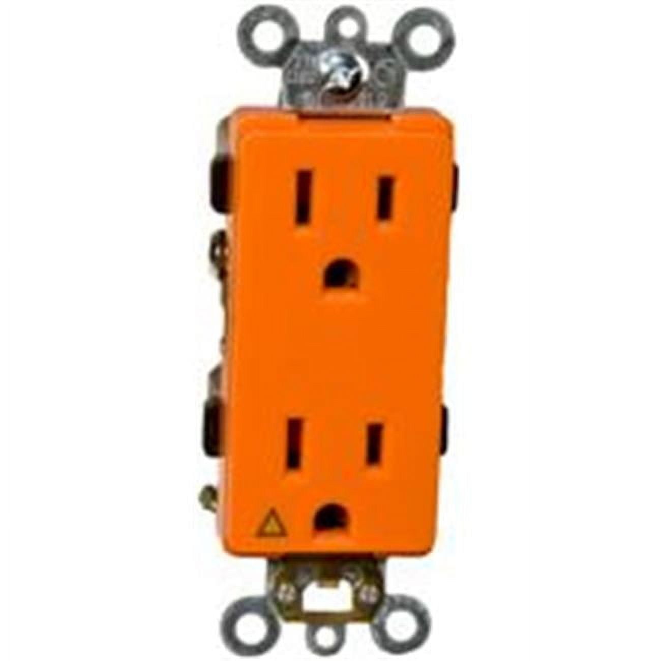 Decorator Isolated Ground Duplex Receptacle Orange 15A-125V - Walmart.com