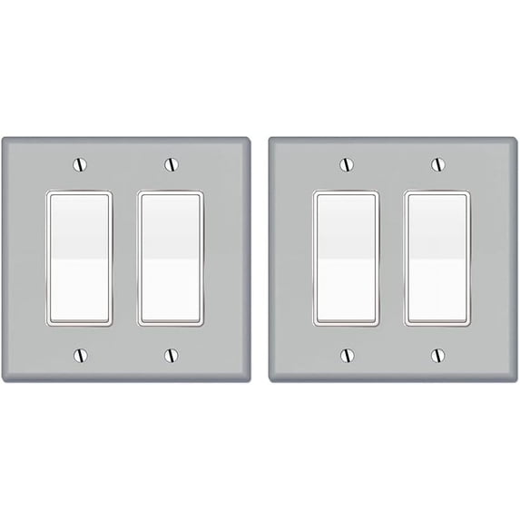 Decorator Light Switch Plate/Wall Plate Cover - Solid Light Gray, 2 ...