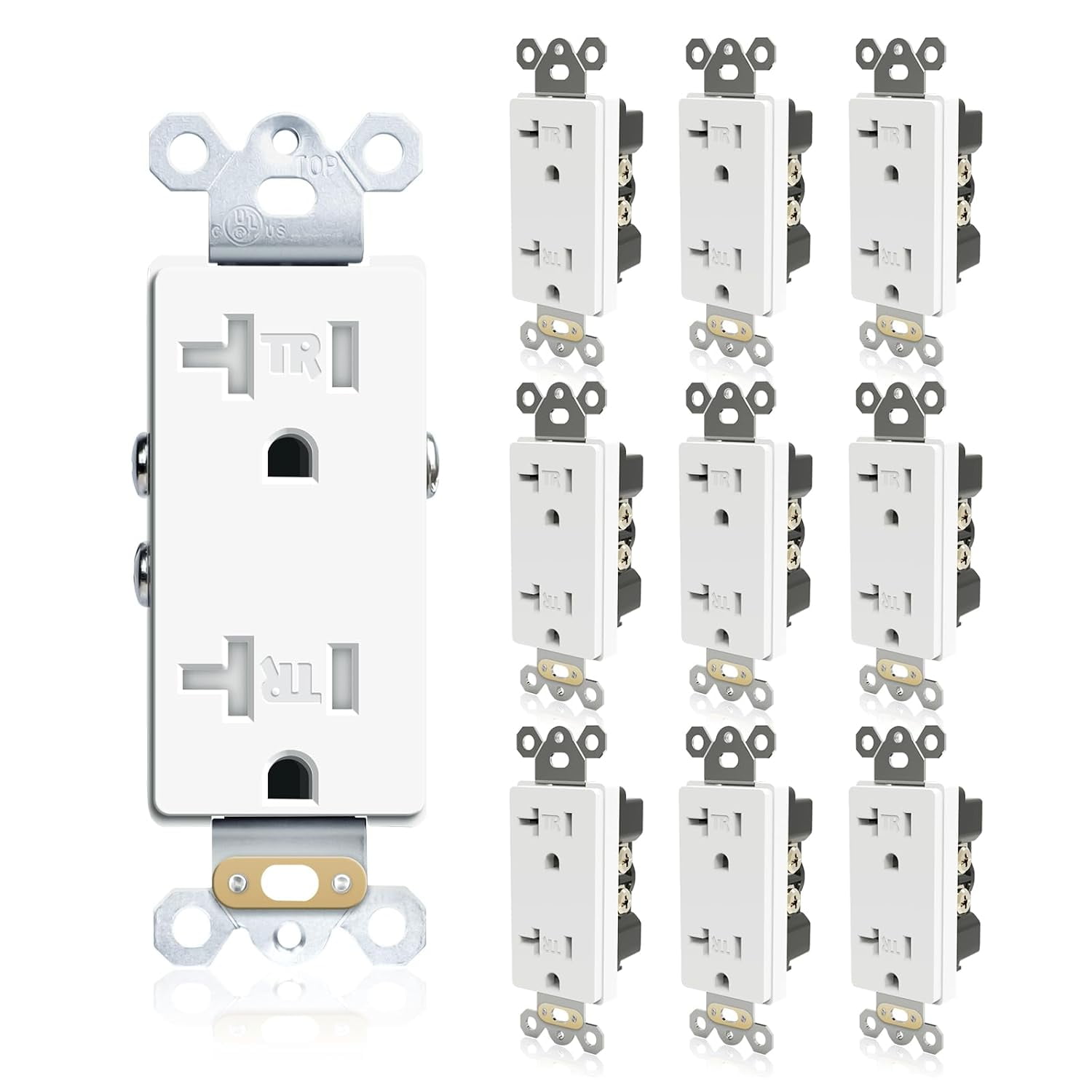 Decorator Receptacle, 20A Duplex Tamper Resistant Electrical Outlets ...