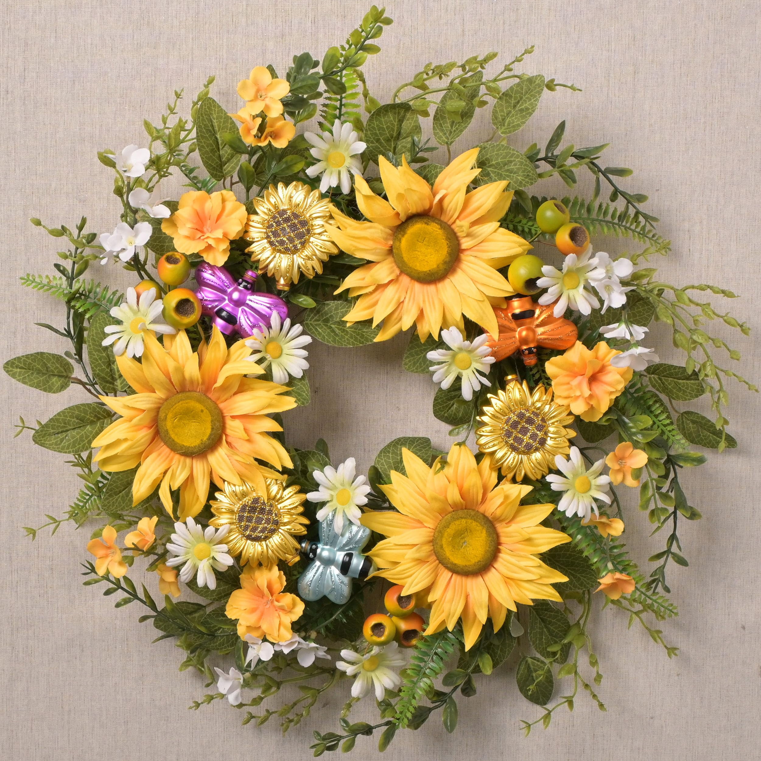 DecorbyHannah Summer Sunflower Wreaths for Front Door Outside Season ...
