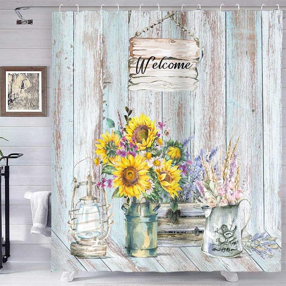 Decoreagy Extra Long Shower Curtain 72x96 inch Length, Country Style ...