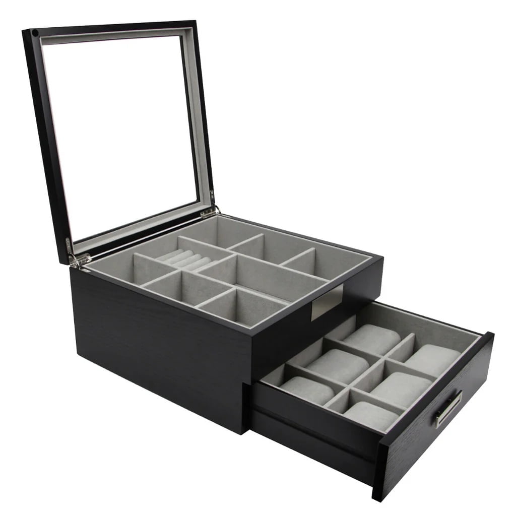 Decorebay Luxury Wooden 9 Watch Box Collection Jewelry Box Tie Storage ...
