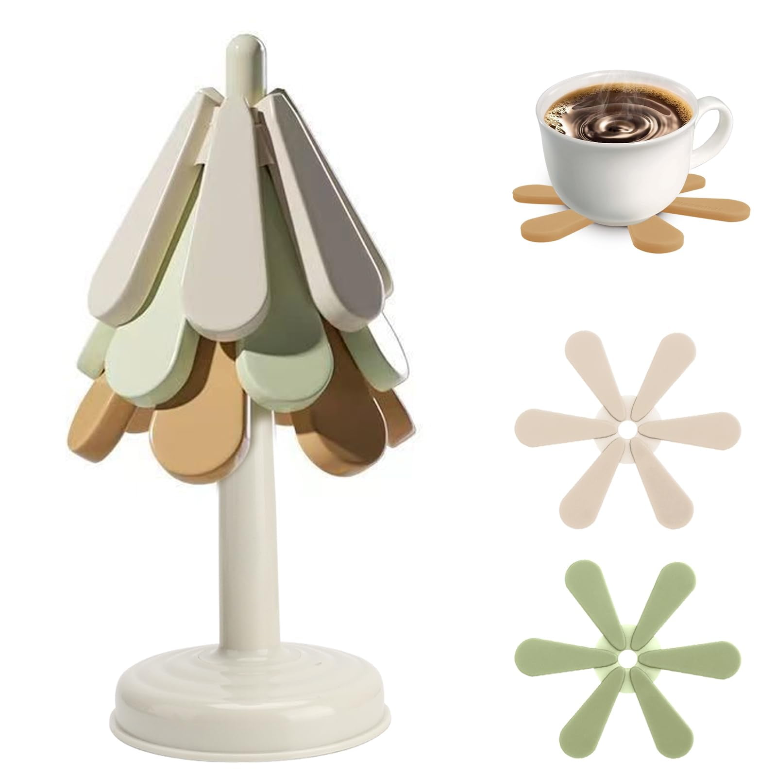 Decorelement Kitchen trivets for hot Dishes, Tree Coasters Set of 3 ...