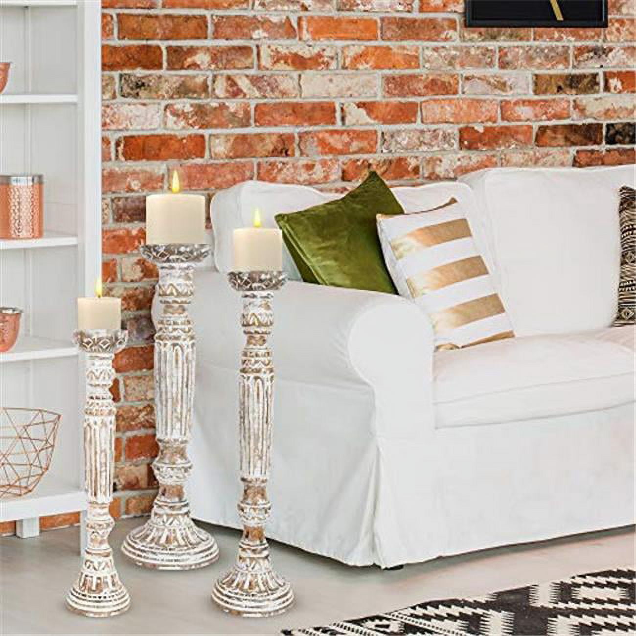 Decoriny, Vintage Country Style Wooden Candle Stand, Ideal Gift for ...