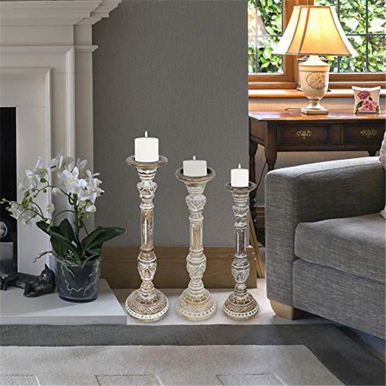 Decoriny, Vintage Country Style Wooden Candle Stand, Ideal Gift for ...