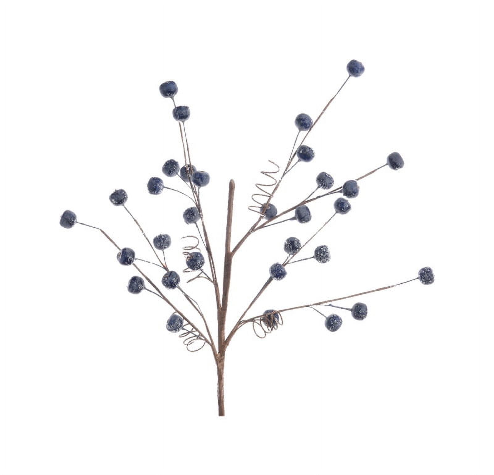 Decoris Frozen Berry Branch Christmas Decoration Blue Polyfoam 1 pk ...