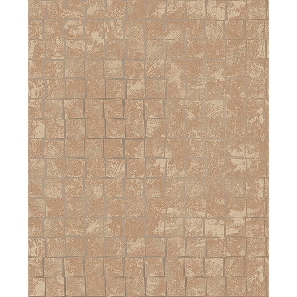 Decorline Cubist Copper Geometric Wallpaper, 20.5-in by 33-ft, 56.4 sq ...