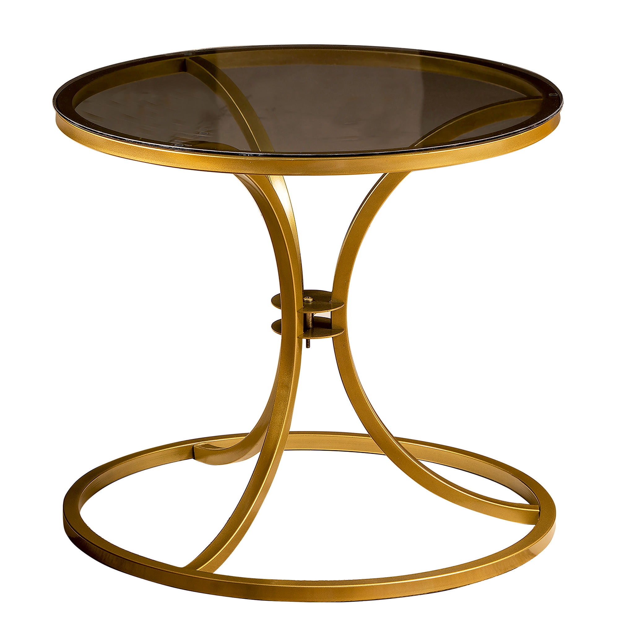 Decorotika Corleone Gold Powder Coated Metal Round End Table - Walmart.com