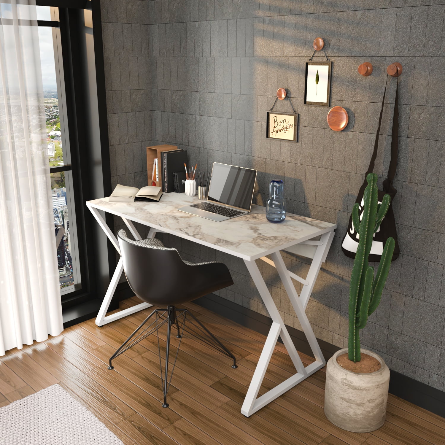Decorotika Gyza Modern Industrial Metal Computer/Writing Desk with ...