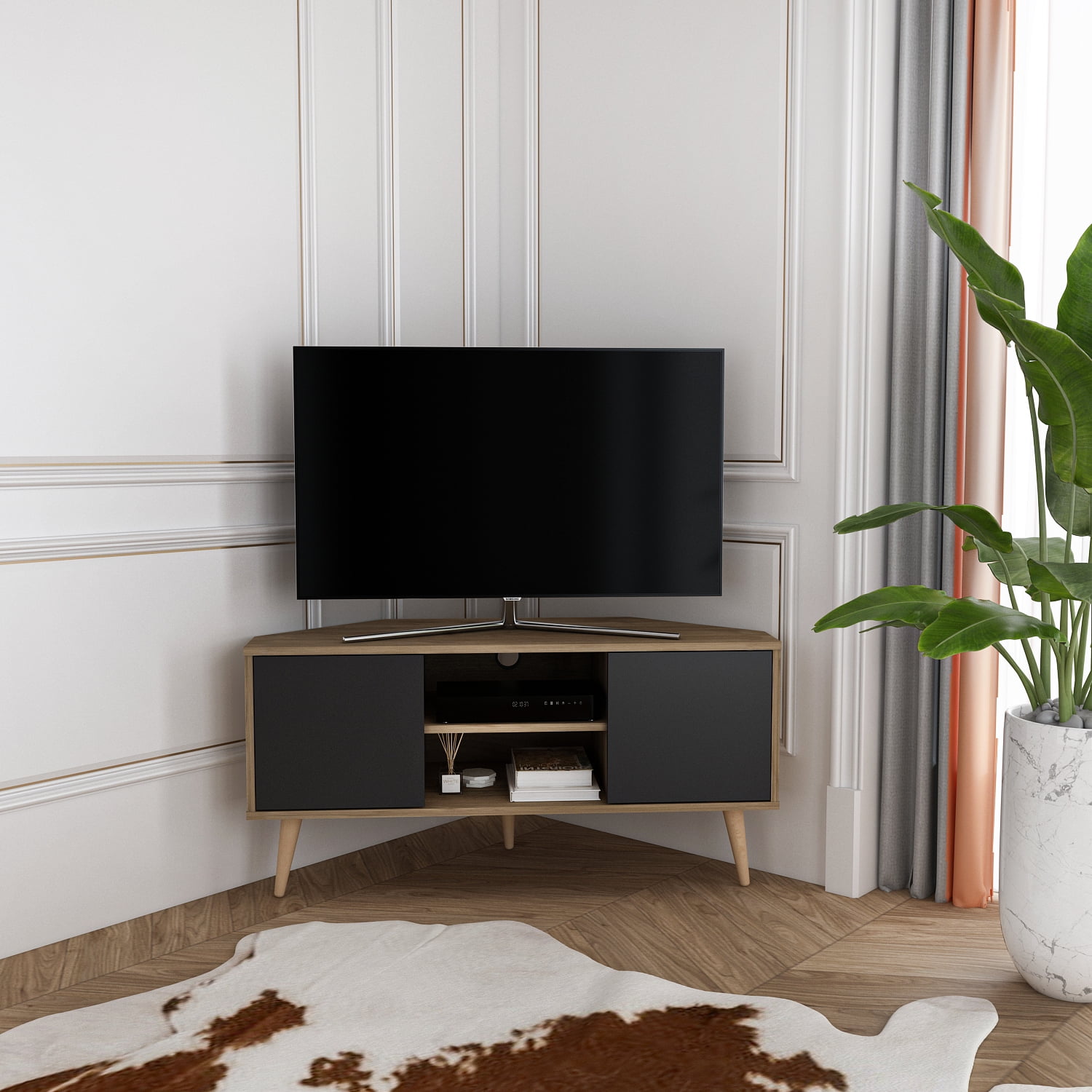 Gold corner tv unit store