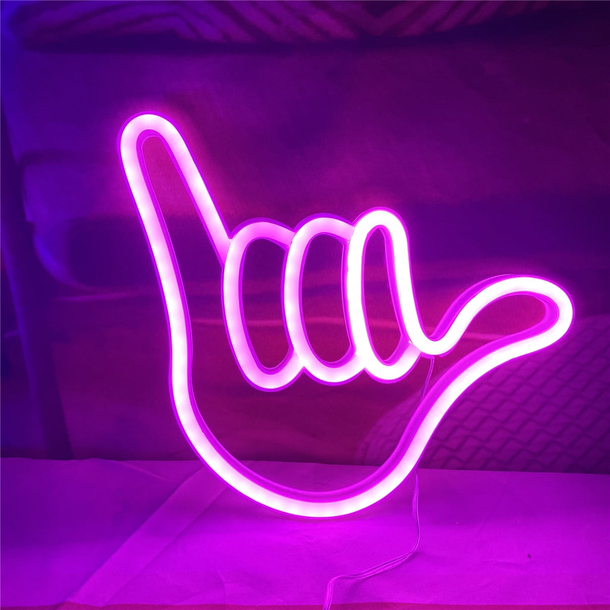 Decorqiao Hand Shape Finger Neon Sign Lights Hanging Decorative Neon ...